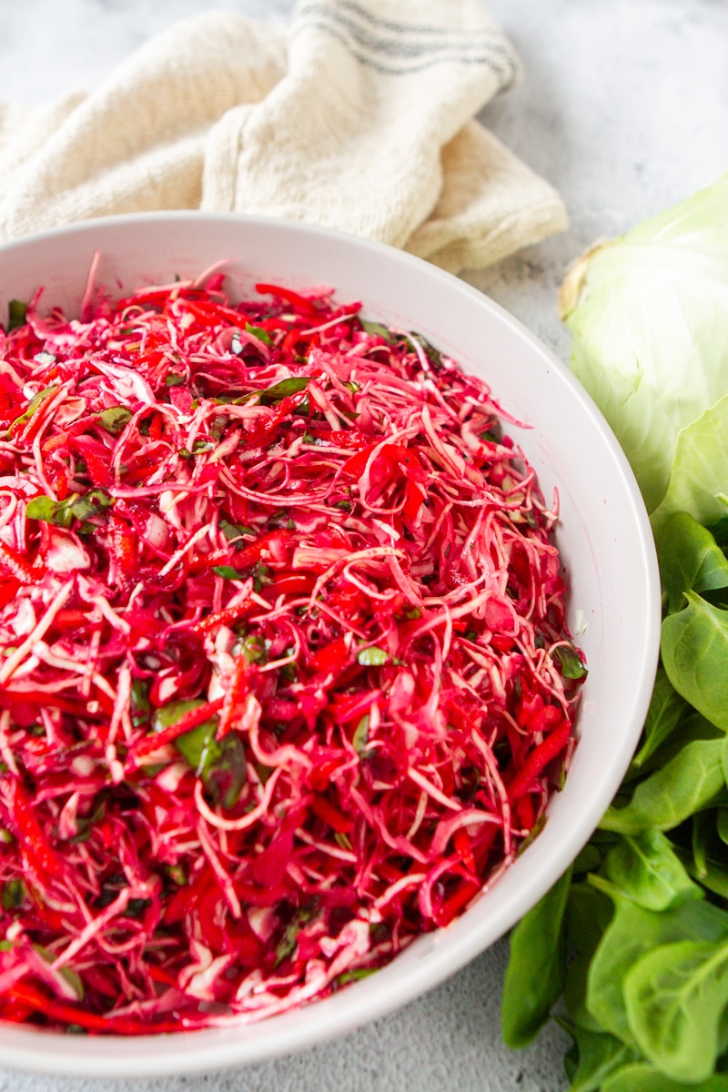 CRUNCHY BEET SLAW SALAD - Julies Apron